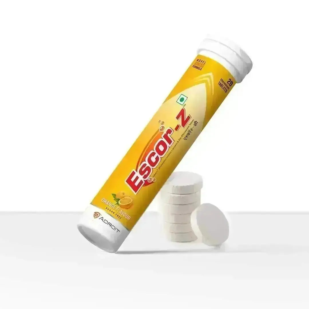 Escor-Z Effervescent Tablets| Natural Vitamin C | Orange Flavour – Glutone